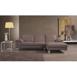 Ecksofa Egoitaliano "Shakira, Design & Sitzkomfort auf hohem Niveau, Breite 236cm, L-Form", beige (safari), B:236cm H:84cm T:152cm, Leder &raquo;BULL&laquo; (echtes Rindsleder). Geschliffenes, pigmentiertes und behandeltes Rindsleder mit einer Dicke von 1, 3-1, 5 mm. Dieses Leder zeigt eine ziemlich weiche Hand mit einem halb undurchsichtigen Aussehen. Es handelt sich um ein gesch&uuml;tztes Leder. Eine leichte De