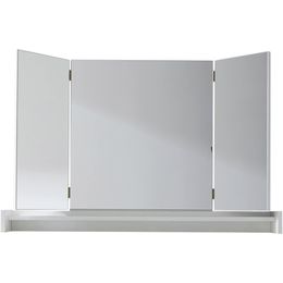 Schminkspiegel Home Affaire "Avena", wei&szlig;, B:100cm H:67cm T:15cm, Glas, Spiegel, Aufsatzspiegel mit Ablagefach (klappbar) - (B/T/H) 100/15/67 cm