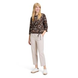 BETTY & CO Shirtbluse BETTY & CO "Damen mit Print", Damen, Gr. 42, braun (braun, nature), Obermaterial: 56% Viskose, 44% Baumwolle, l&auml;ssig geschnitten normal, Rundhals, Blusen