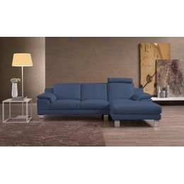 Ecksofa Egoitaliano "Shakira, Design & Sitzkomfort auf hohem Niveau, Breite 236cm, L-Form", blau (ozeanblau), B:236cm H:84cm T:152cm, Leder &raquo;BULL&laquo; (echtes Rindsleder). Geschliffenes, pigmentiertes und behandeltes Rindsleder mit einer Dicke von 1, 3-1, 5 mm. Dieses Leder zeigt eine ziemlich weiche Hand mit einem halb undurchsichtigen Aussehen. Es handelt sich um ein gesch&uuml;tztes Leder. Eine leichte 