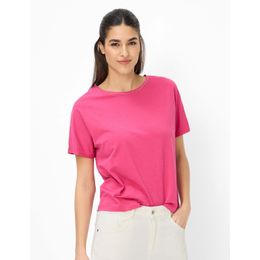 Kurzarmshirt Brax "Style CAELEN S", Damen, Gr. 34, pink, 47% Baumwolle, 47% Modal, 6% Elasthan, Rundhals, Shirts