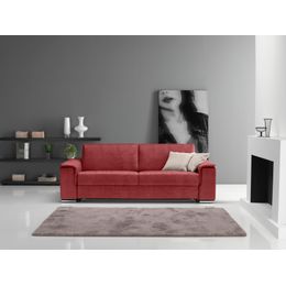 2,5-Sitzer Egoitaliano "Cecilia, modern & elegant, erstklassiger Sitzkomfort, Breite 234cm", rot (marsala), B:234cm H:85cm T:102cm, Luxus-Micofaser Lederoptik (100% Polyester) ist ein neues technisches Gewebe mit einem visuellen und taktilen Aspekt, der dem Nubuk sehr nahe kommt, mit innovativen Eigenschaften. Seine au&szlig;erordentliche Weichheit kommt von einem exklusiven Produktionsprozess, der Unre