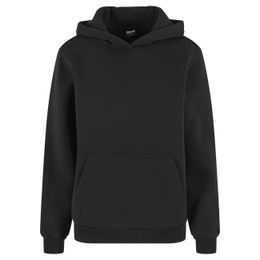 Kapuzenpullover Urban Classics "Urban Classics Ladies Fluffy Hoody", Damen, Gr. 4XL, schwarz, 70% Baumwolle, 30% Polyester, unifarben, normal, ohne Ausschnitt, Pullover Kapuzenpullover