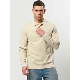 Kurzarmhemd Kappa "Kappa Polo shirt KMLogo", Herren, Gr. L, Normalgr&ouml;&szlig;en, beige fog, Obermaterial: 100% Baumwolle, Hemden