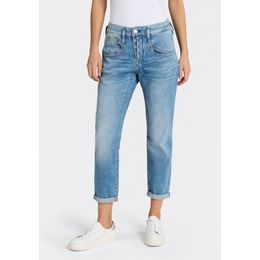 Boyfriend-Jeans Herrlicher "Shyra Cropped Denim Stretch", Damen, Gr. 31, N-Gr, blasted, Denim/Jeans, Obermaterial: 98% Baumwolle, 2% Elasthan, 7/8-L&auml;nge, Jeans, mit Abn&auml;hern, Umschlagsaum