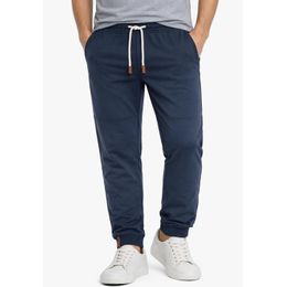 Jogginghose OCEAN SPORTSWEAR "Relaxed Cut", Herren, Gr. M (48/50), N-Gr, blau (marine (aus recyceltem polyester)), Obermaterial: 63% Polyester, 32% Baumwolle, 5% Elasthan, bequem lang, Hosen Jogginghose
