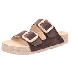 Pantolette Rohde "MATERA", Damen, Gr. 39, mokka, Veloursleder, unifarben, Schuhe Pantolette
