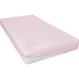 Spannbettlaken Primera "Jersey", rosa (ros&eacute;), B:70cm L:140cm, Jersey, Obermaterial: 100% Baumwolle, Bettlaken, Spannbettlaken, f&uuml;r Kindermatratzen, f&uuml;r Matratzengr&ouml;&szlig;e 70x140cm, 100% Baumwolle