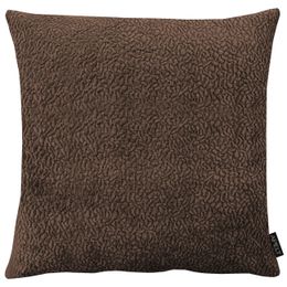 Dekokissen Apelt "Toulouse", braun, unifarben, B:58cm H:10cm L:58cm, Chenille, Polyester, Dekokissen_Sitzkissen_Kissenh&uuml;llen, Chenille mit 3D Effekt