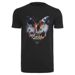 T-Shirt MisterTee "MisterTee Natural Beauty Butterfly Tee", Damen, Gr. L, schwarz, 100% Baumwolle, bedruckt, normal, Rundhals, Shirts T-Shirt