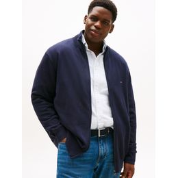 Tommy Hilfiger Big & Tall Strickjacke "BT-ESSENTIAL COTTON ZIP THRU-B", Herren, Gr. 5XL, blau (desert sky), Strick, Obermaterial: 100% Baumwolle, TOMMY HILFIGER BIG & TALL, unifarben, regular fit normal, Rundhals, eingesetzt Rippstrickb&uuml;ndchen, Strickjacken Strickjacke, Gro&szlig;en Gr&ouml;&szlig;en