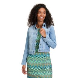 Jackenblazer Betty Barclay "Damen langarm", Damen, Gr. 42, blau (light blau denim), Denim/Jeans, Obermaterial: 99% Baumwolle, 1% Elasthan, sehr schmal normal, Blazer, Material