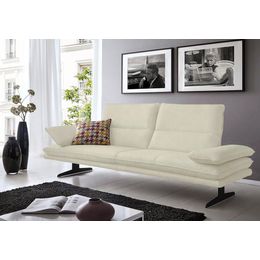 2,5-Sitzer W.Schillig "broadway, Designsofa mit tollem Sitzkomfort", beige (sahara s37), B:236cm H:94cm T:96cm, Stoff S37 (100% Polyester): Luxus-Microfaser in Lederoptik, Sofas, Sitztiefenverstellung, Kopfteil- & Seitenteilverstellung, Breite 216cm