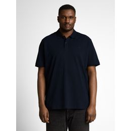 Poloshirt Tom Tailor PLUS, Herren, Gr. 4XL, sky captain blau, Single Jersey, Obermaterial: 100% Baumwolle, bestickt, unifarben, normal h&uuml;ftbedeckend, Rundhals, Shirts, mit Logo-Stickerei - Gro&szlig;e Gr&ouml;&szlig;en