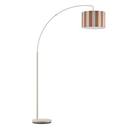 OTTO HOME Stehlampe "Stellan", braun, beige, 1, &Oslash; 36cm H: 180cm, 1 Stk., Leuchten, Bogenlampe Textilschirm Stoff &Oslash; 36cm, E27, Fu&szlig;schalter, Bogenleuchte, Stehlampe