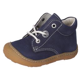Lauflernschuh Pepino BY RICOSTA "Cory WMS: Mittel", Baby, Gr. 21, blau (see, navy), Leder, Schuhe Lauflernschuh, Schn&uuml;rschuh mit WMS-System, Leder, Gr&ouml;&szlig;enschablone zum Download