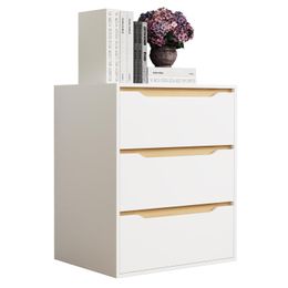 Kommode Vcm "Sideboard Kommode Nachttisch Schublade Malira L", braun (wei&szlig;, honig, eiche), B:65cm T:48cm, Sideboards, Kommode