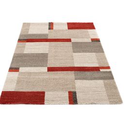 Teppich OCI DIE TEPPICHMARKE "CASTLE BEPPO, auch als L&auml;ufer" Gr. 13, rot (rot, beige, braun), B:80cm H:20mm L:300cm, Polypropylen (PP), Teppiche, Teppich, dichter Fris&eacute; Kurzflor, kariert, Wohnzimmer, Schlafzimmer