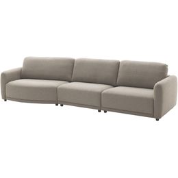 Sch&ouml;ner Wohnen Kollektion 3-Sitzer "Wonder, Modernes Design mit sanfter Rundung", silber, B:349cm H:86cm T:125cm, 99% Polyester, 1% Polyacryl, SCH&Ouml;NER WOHNEN-KOLLEKTION, Sofas, Organische Form, Kammerkissen-Komfort & XXL-Ma&szlig;e
