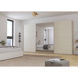 Schwebet&uuml;renschrank Rauch "Kleiderschrank Schrank Garderobe KOLUNA mit Spiegel", beige (champagner), B:360cm H:210cm T:62cm, Holzwerkstoff, Schr&auml;nke, Schwebet&uuml;renschrank, Breiten 203/271/315/360 cm H&ouml;hen 210/229 cm MADE IN GERMANY