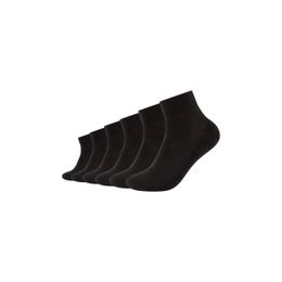 Kurzsocken Camano "6er Pack", Damen, Gr. 35-38, schwarz, 74% Baumwolle, 24% Polyamid, 2% Elasthan, uni, Socken, 6er Pack Ohne Kompression f&uuml;r hohen Tragekomfort, angenehm weich