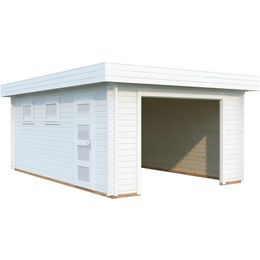 Garage Palmako "Rasmus, ohne Tor", wei&szlig;, wei&szlig;, H:253cm, Massivholz, Garagen, BxTxH: 420x598x253 cm