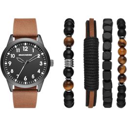 Quarzuhr Skechers, braun (cognacfarben), Armbanduhren, Herren, Quarzuhr, Armbanduhr, Herrenuhr, analog, Geschenkidee