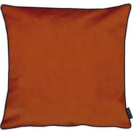 Dekokissen Apelt "Ruby" Gr. 1, orange (orange, unifarben), B:46cm H:1cm L:46cm, Polyester, Dekokissen_Sitzkissen_Kissenh&uuml;llen, Kissenh&uuml;lle ohne F&uuml;llung, 1 St&uuml;ck