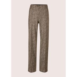 Madeleine Mode B&uuml;gelfaltenhose MADELEINE "Palazzohose Palazzohose mit weitem Bein", Damen, Gr. 48, N-Gr, braun (braun, wollwei&szlig;), Obermaterial: 54% Viskose CV. 44% Polyester PES. 2% Elasthan EL., Modern, Hosen, Hose mit weitem Bein und Biese