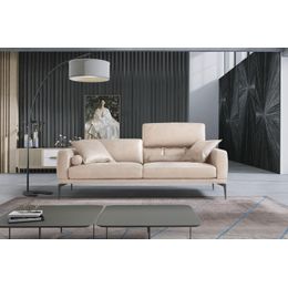 2,5-Sitzer Egoitaliano "Masu, Designsofa mit erstklassigem Sitzkomfort, Breite 218cm", wei&szlig; (paper), B:218cm H:95cm T:97cm, Leder &raquo;BULL&laquo; (echtes Rindsleder). Geschliffenes, pigmentiertes und behandeltes Rindsleder mit einer Dicke von 1, 3-1, 5 mm. Dieses Leder zeigt eine ziemlich weiche Hand mit einem halb undurchsichtigen Aussehen. Es handelt sich um ein gesch&uuml;tztes Leder. Eine leichte Deckschich