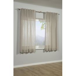 Gardine SEHLBACH "Schal Leinenoptik" Gr. 1, beige, B:140cm H:175cm, Polyester, Gardinen, Gardine, mit Gardinenband und verdeckten Schlaufen