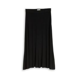 Tom Tailor Damen Jersey Midi-Rock, schwarz, Uni, Gr. 36