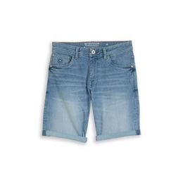 Tom Tailor Herren TTMARVIN STRAIGHT Jeans Shorts mit Stretch, blau, Uni, Gr. 28