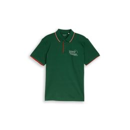 Tom Tailor Herren Jersey Poloshirt mit Print, gr&uuml;n, Uni, Gr. XXL