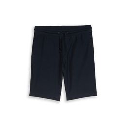 Tom Tailor Herren Regular Fit Shorts mit Kordelzug, blau, Uni, Gr. XL