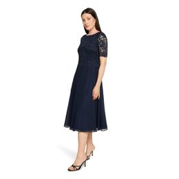 Cocktailkleid Vera Mont "Damen mit Spitze", Damen, Gr. 48, Normalgr&ouml;&szlig;en, blau (night sky), Obermaterial: 100% Polyester; Futter: 100% Polyester, ausgestellt kurz, Rundhals, Kleider, Spitze