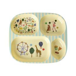 Rice Kinderteller mit 4er Einteilung Fun Fair Mint, 24 x 21 cm skandinavische Deko Online Shop