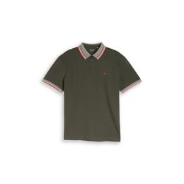 Tom Tailor Herren Piqu&eacute; Poloshirt mit Logo-Print, gr&uuml;n, Uni, Gr. XXL