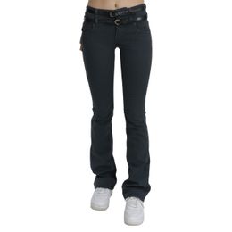 John Galliano Graue Mittelhohe Schlanke Ausgestellte Denim-Hose Jeans