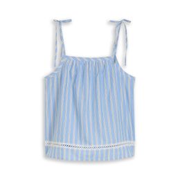 Tom Tailor Denim Damen Blusentop mit Streifenmuster, blau, Gestreift, Gr. XL