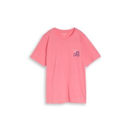 Tom Tailor Damen Plus Size - T-Shirt mit Print, rosa, Uni, Gr. 48