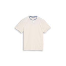 Tom Tailor Herren Poloshirt mit Stehkragen, braun, Uni, Gr. XXL