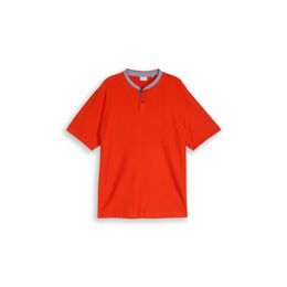 Tom Tailor Herren Plus Size - Poloshirt mit Stehkragen, rot, Uni, Gr. 4XL