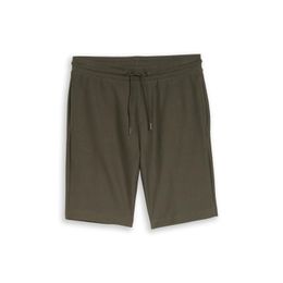 Tom Tailor Herren Regular Fit Shorts mit Kordelzug, gr&uuml;n, Uni, Gr. XL