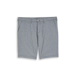 Tom Tailor Herren Plus Size - Chino Shorts mit Stretch, blau, Meliert, Gr. 42