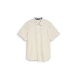Tom Tailor Herren Plus Size - Kurzarmhemd aus Baumwolle, braun, Uni, Gr. 4XL