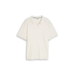Tom Tailor Herren Plus Size - Poloshirt mit Ottoman-Struktur, braun, Uni, Gr. 2XL