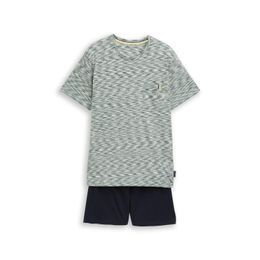 Tom Tailor Herren Pyjama-Set mit Muster, gr&uuml;n, Meliert, Gr. 56