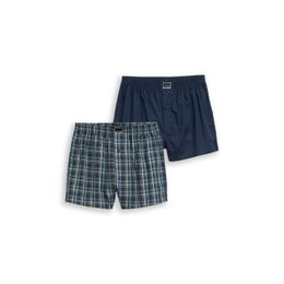Tom Tailor Herren Boxershorts mit Karomuster im 2er-Pack, blau, Kariert, Gr. XL/7
