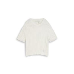 Tom Tailor Damen Loose Fit Pullover, wei&szlig;, Uni, Gr. XS